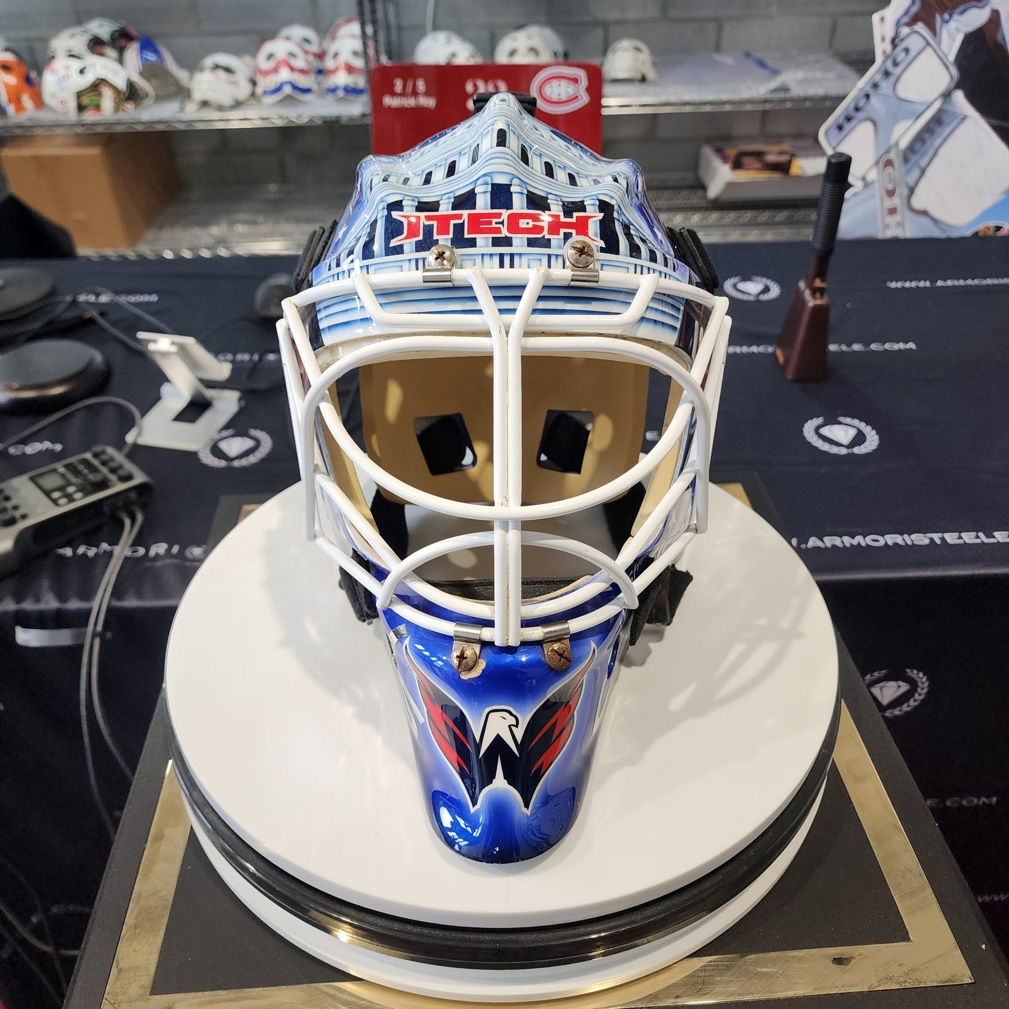 SOLD! Brent Johnson Worn Goalie Mask Washington Capitals Painted By Fr ...