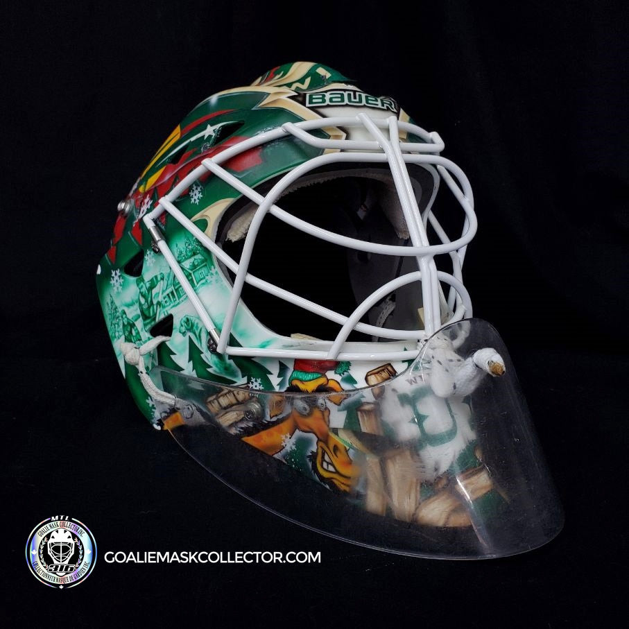 DEVIN DUBNYK GOALIE MASK GAME USED WORN MINNESOTA WILD 2016-2017 SEASO ...