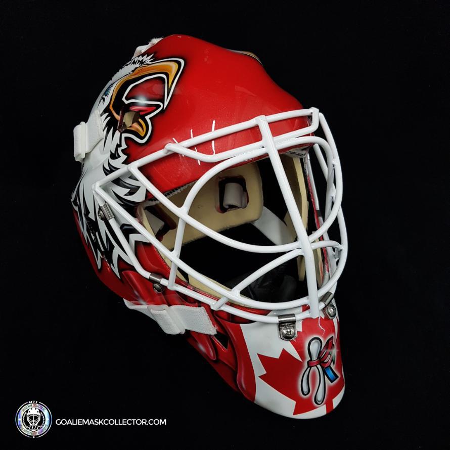 Ed Belfour Practice Worn Signed Goalie Mask Game Issued "The Eagle" Te ...