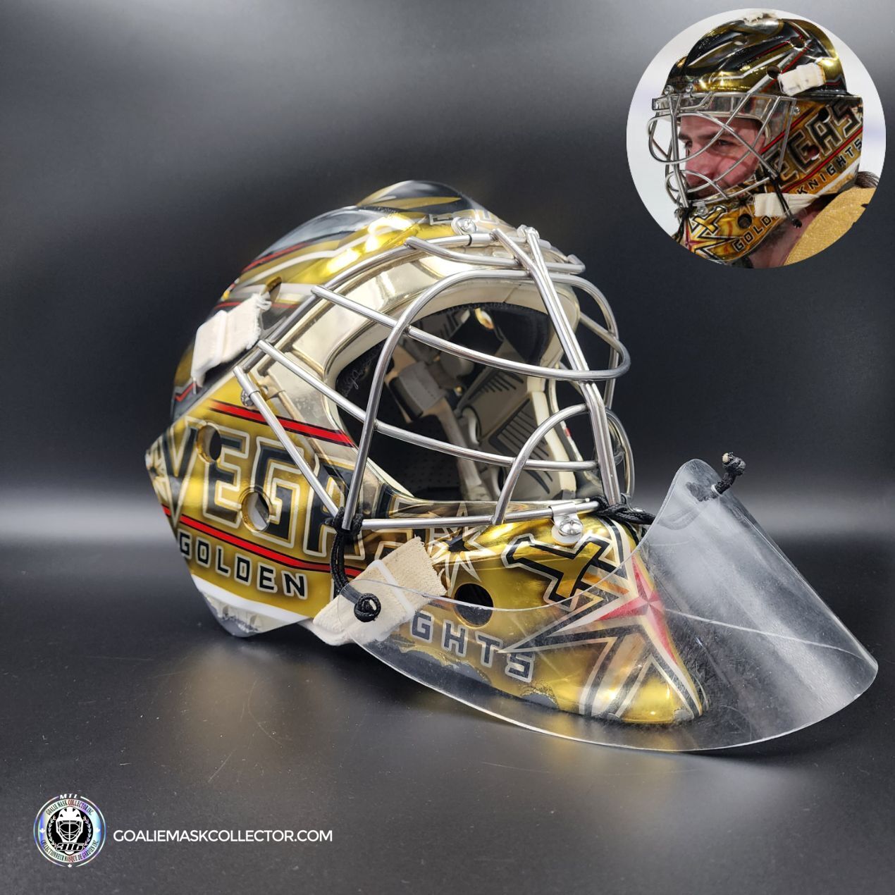 Logan Thompson Game Worn Goalie Mask 2022-23 Las Vegas Golden Knights ...