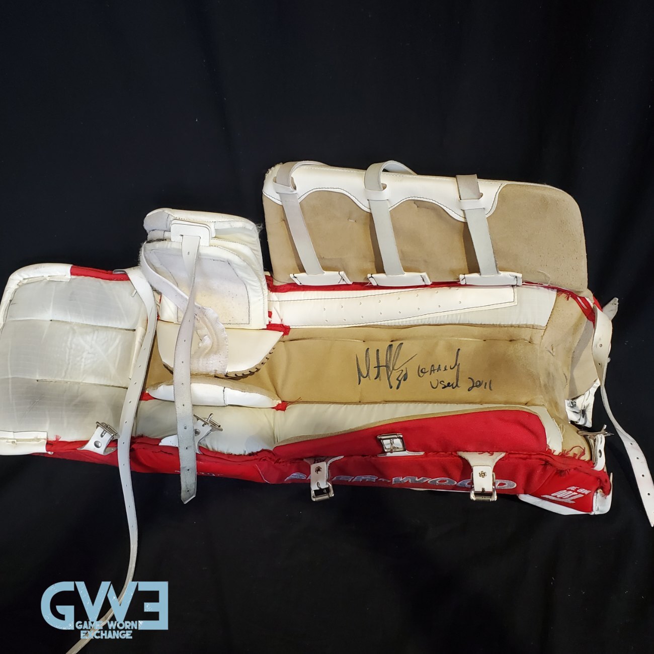 Martin Brodeur Game Worn Used Goalie Pads 2010-11 New Jersey Devils MB ...