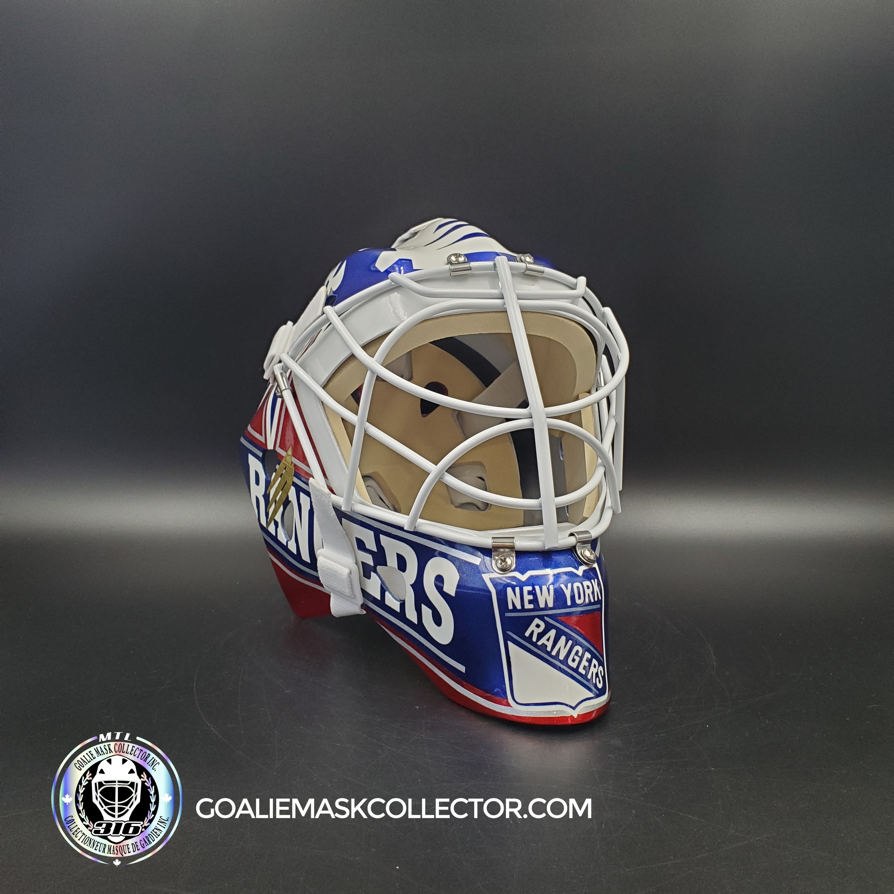 Mike Richter Goalie Mask Game Ready New York Rangers 1999-2000 Bauer P ...